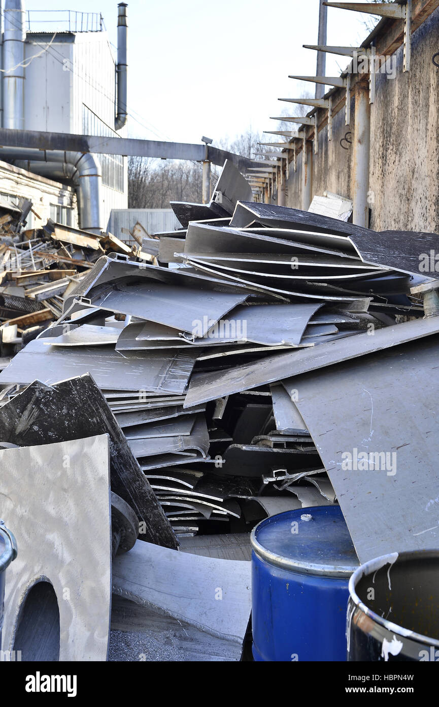 Storage of metal waste production Stock Photo - Alamy