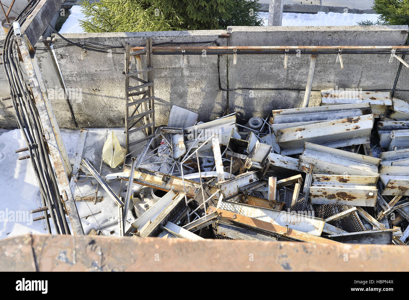 Storage of metal waste production Stock Photo - Alamy