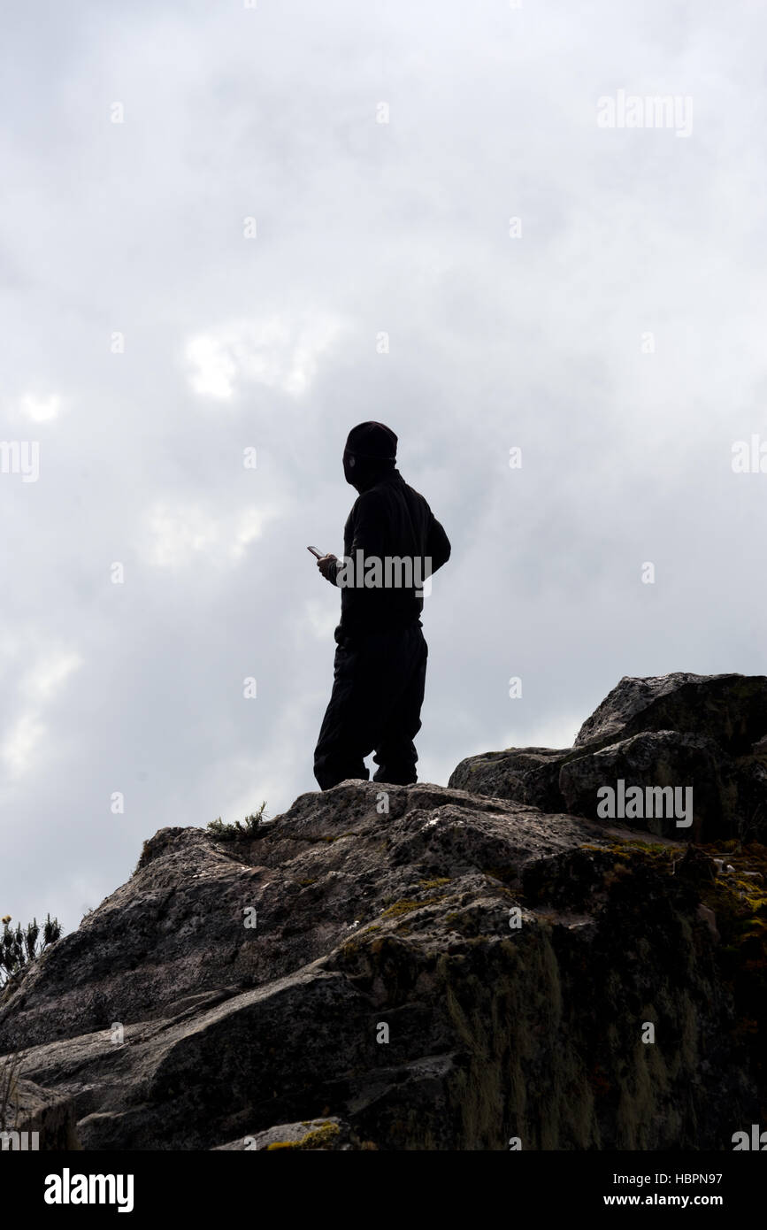 single person on summit Stock Photo - Alamy