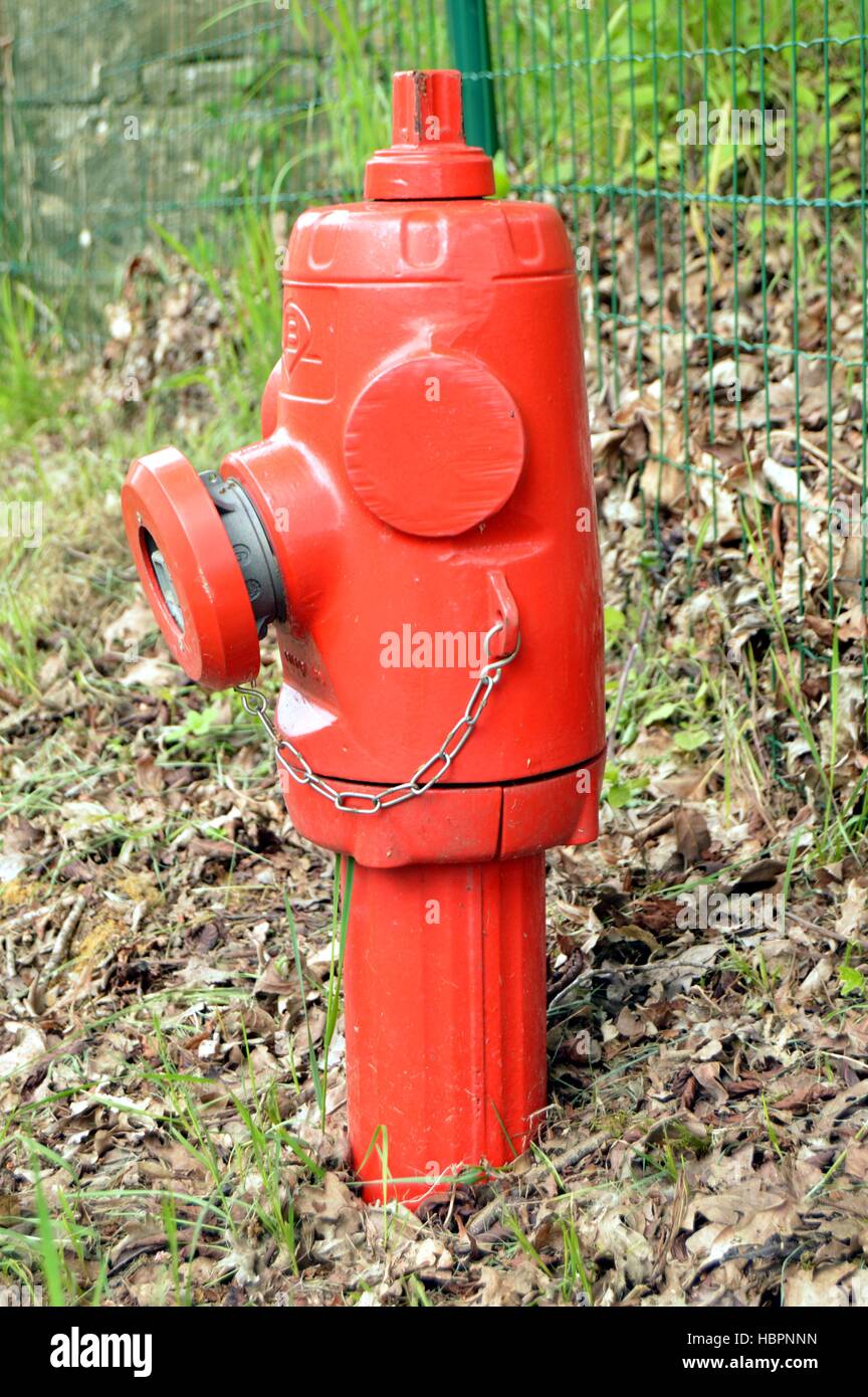 Fire hydrant of red color in the campaign Stock Photo - Alamy