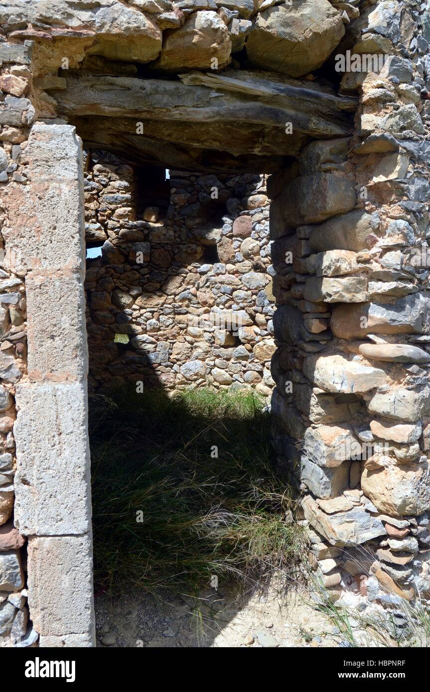 The inside of an old windmill in ruin Stock Photo - Alamy