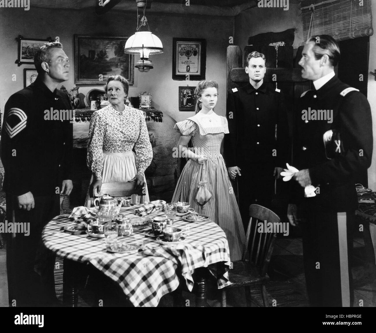 Fort Apache From Left Dick Foran Irene Rich Shirley Temple John Agar Henry Fonda 1948