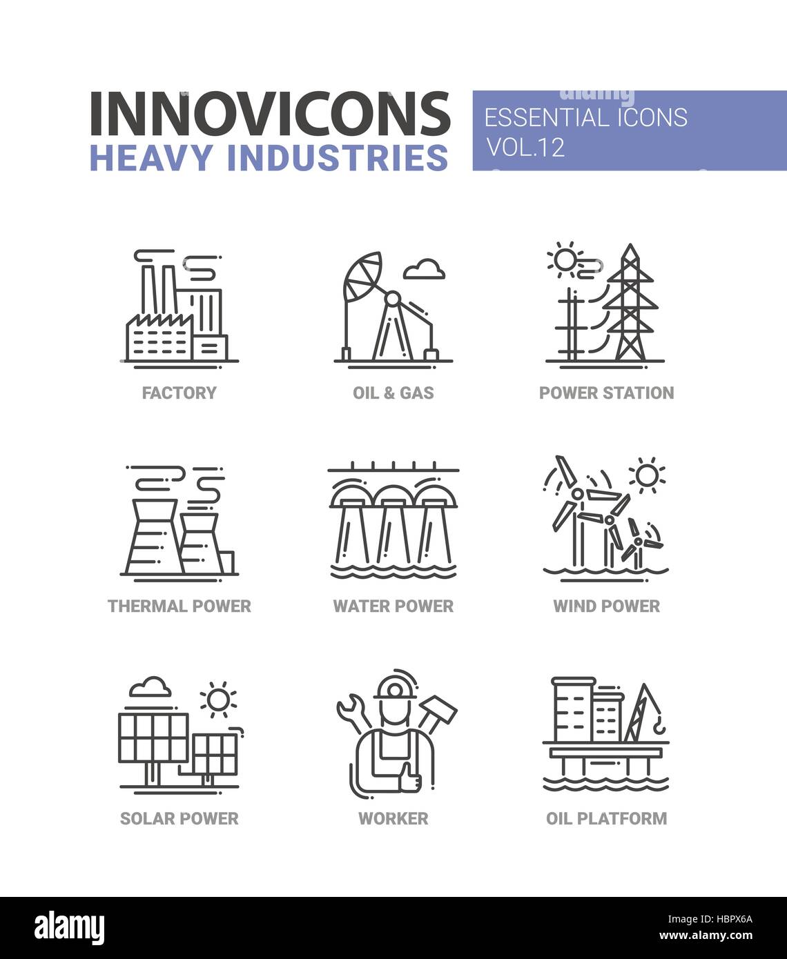 Heavy industry line design icons set Stock Vector Image & Art - Alamy Heavy industry line design icons set Stock Vector Image & Art - Alamy