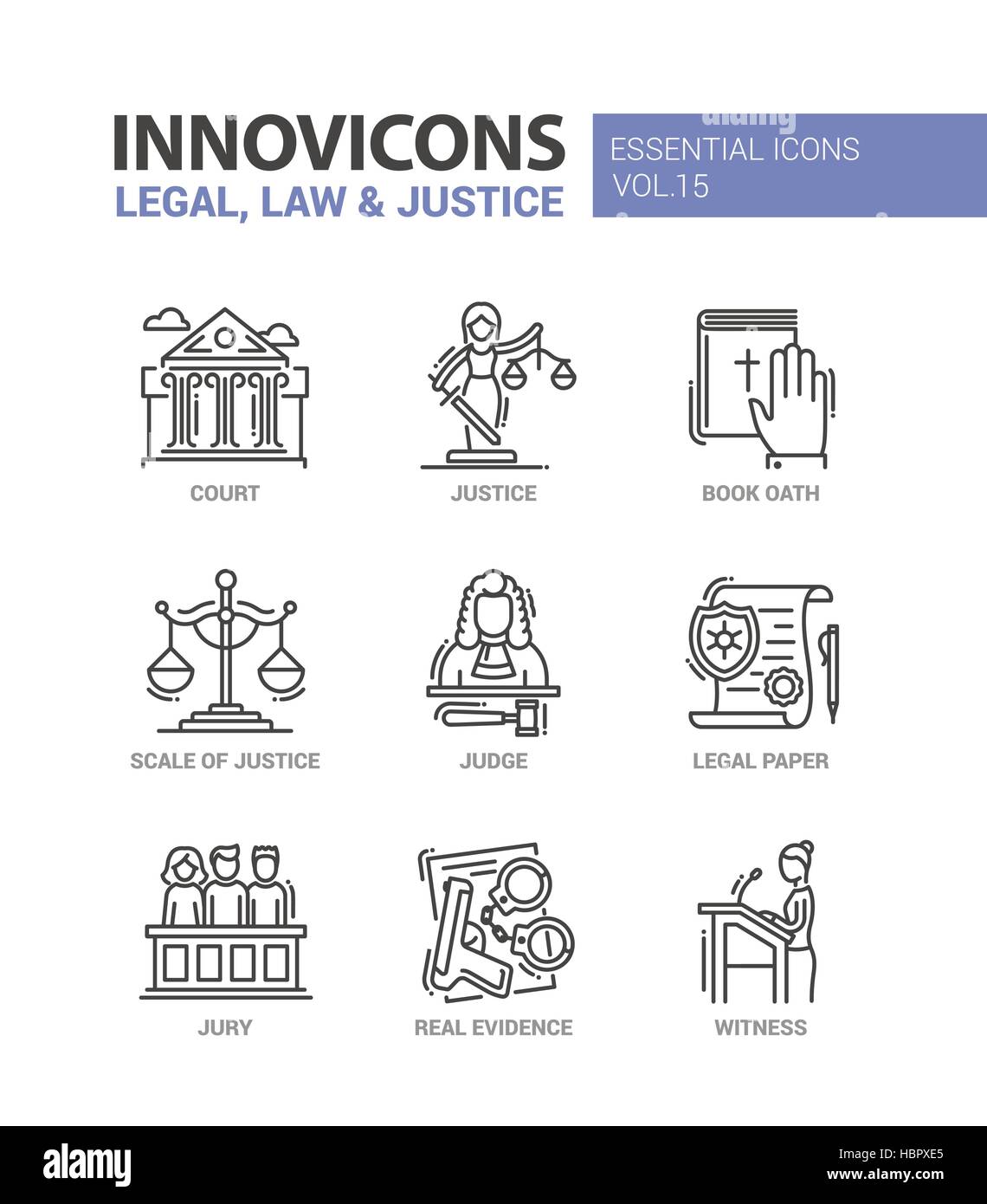 Law justice concept flat Cut Out Stock Images & Pictures - Alamy