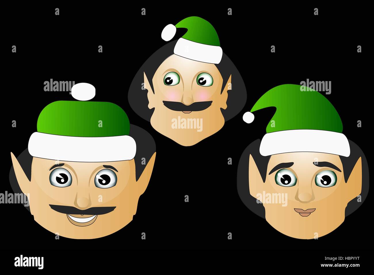 elf icon simple natural Christmas on black background Stock Vector ...