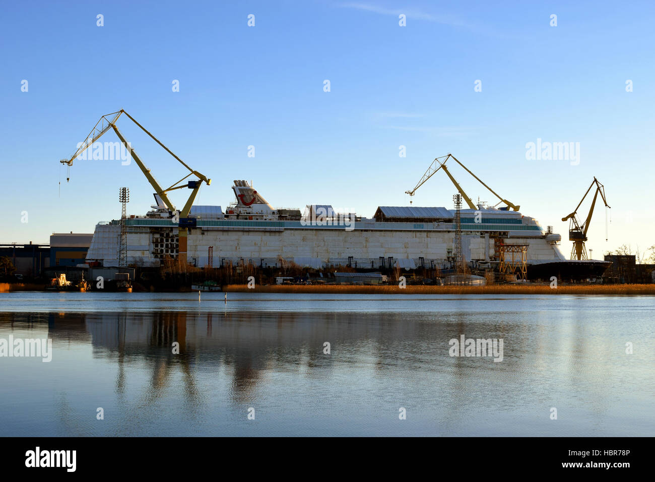 Perno shipyard, Turku, Finland. The yard is operated by Meyer Turku Oy ...