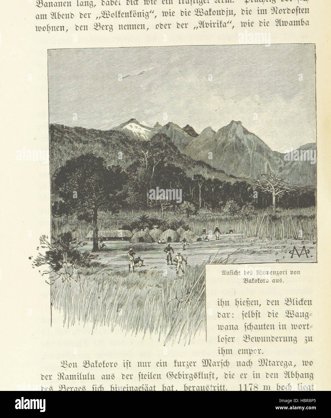 This illustration depicts Stanley's expedition through central Africa ...