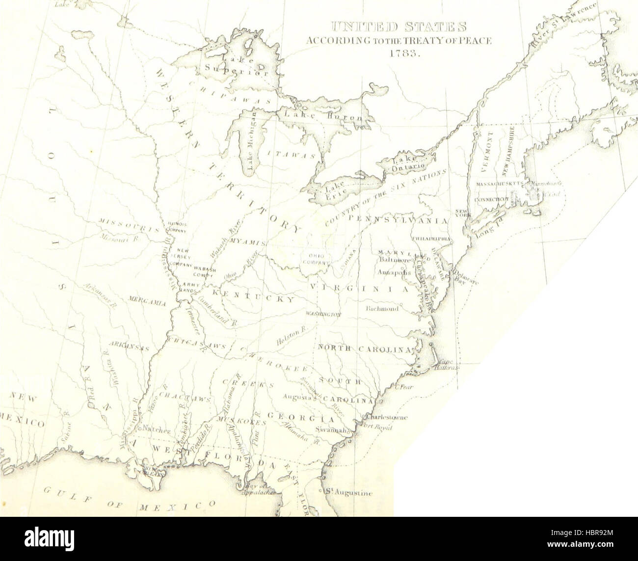 Usa map 1783 hi-res stock photography and images - Alamy
