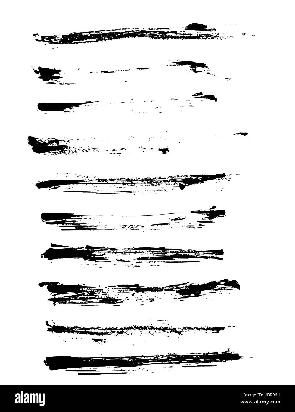 Black ink vector brush strokes. Vector illustration. Grunge texture ...