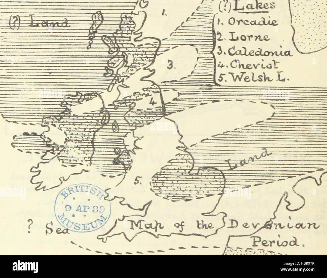Page 118 map from 'Geology in Systematic Notes' showing rock formations ...