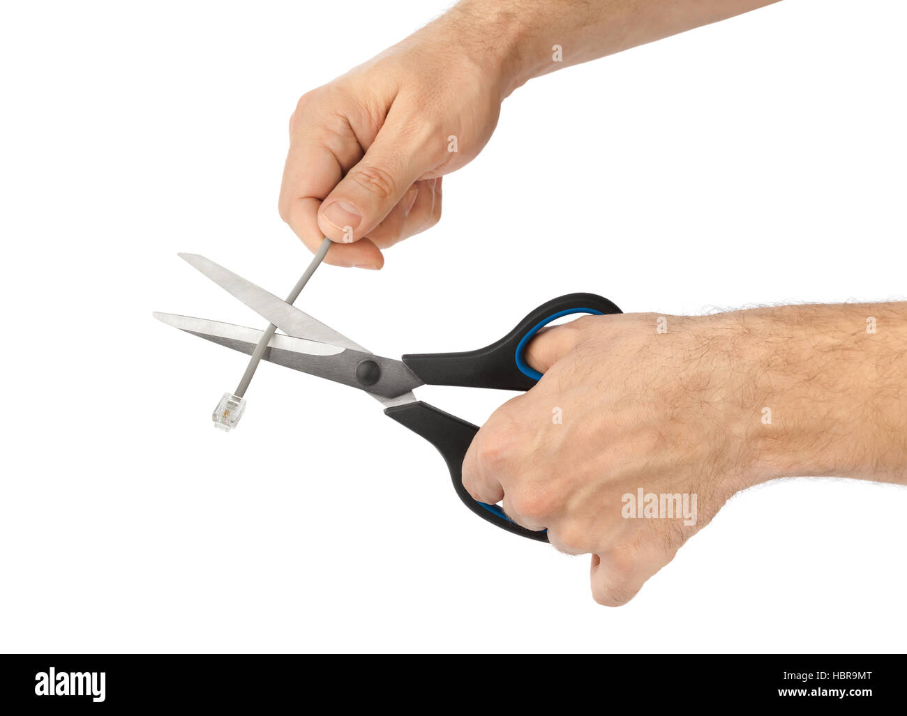 Closeup hand cutting phone hi-res stock photography and images - Alamy