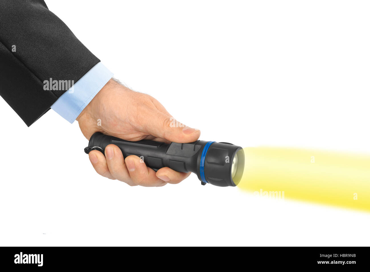 Flashlight in hand Stock Photo - Alamy
