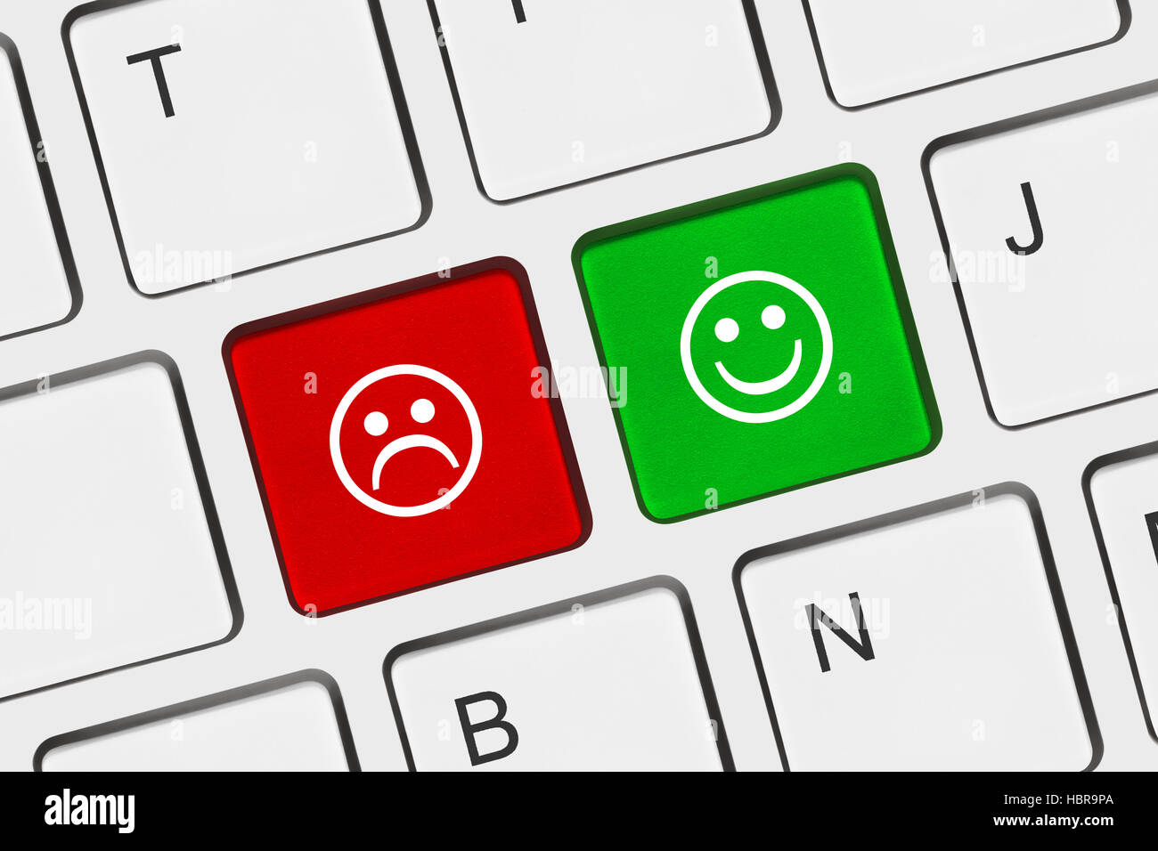 Computer keyboard with two smile keys Stock Photo - Alamy