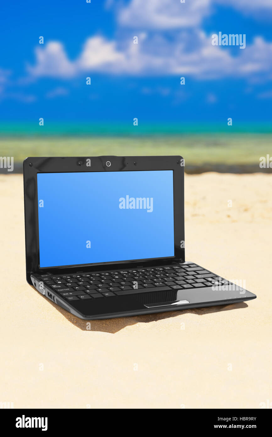 Notebook on beach Stock Photo - Alamy