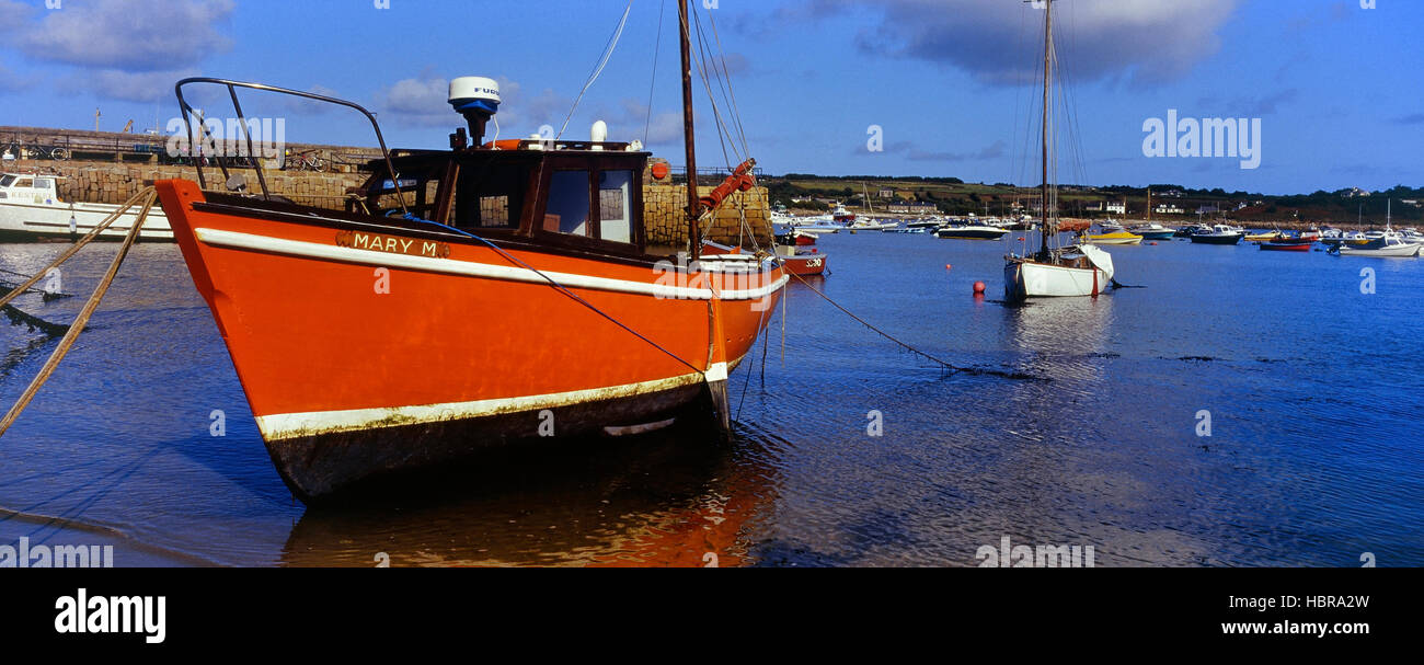 Hugh town harbour. St Mary's. Isles of Scilly. Cornwall. England. UK ...
