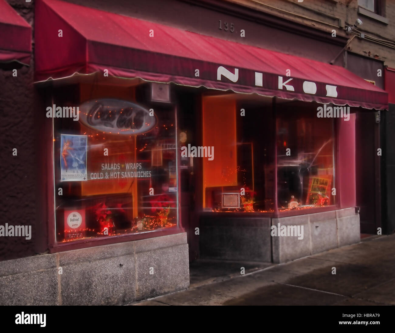 Syracuse, New York, USA. December 3, 2016. Front entrance to Niko's ...