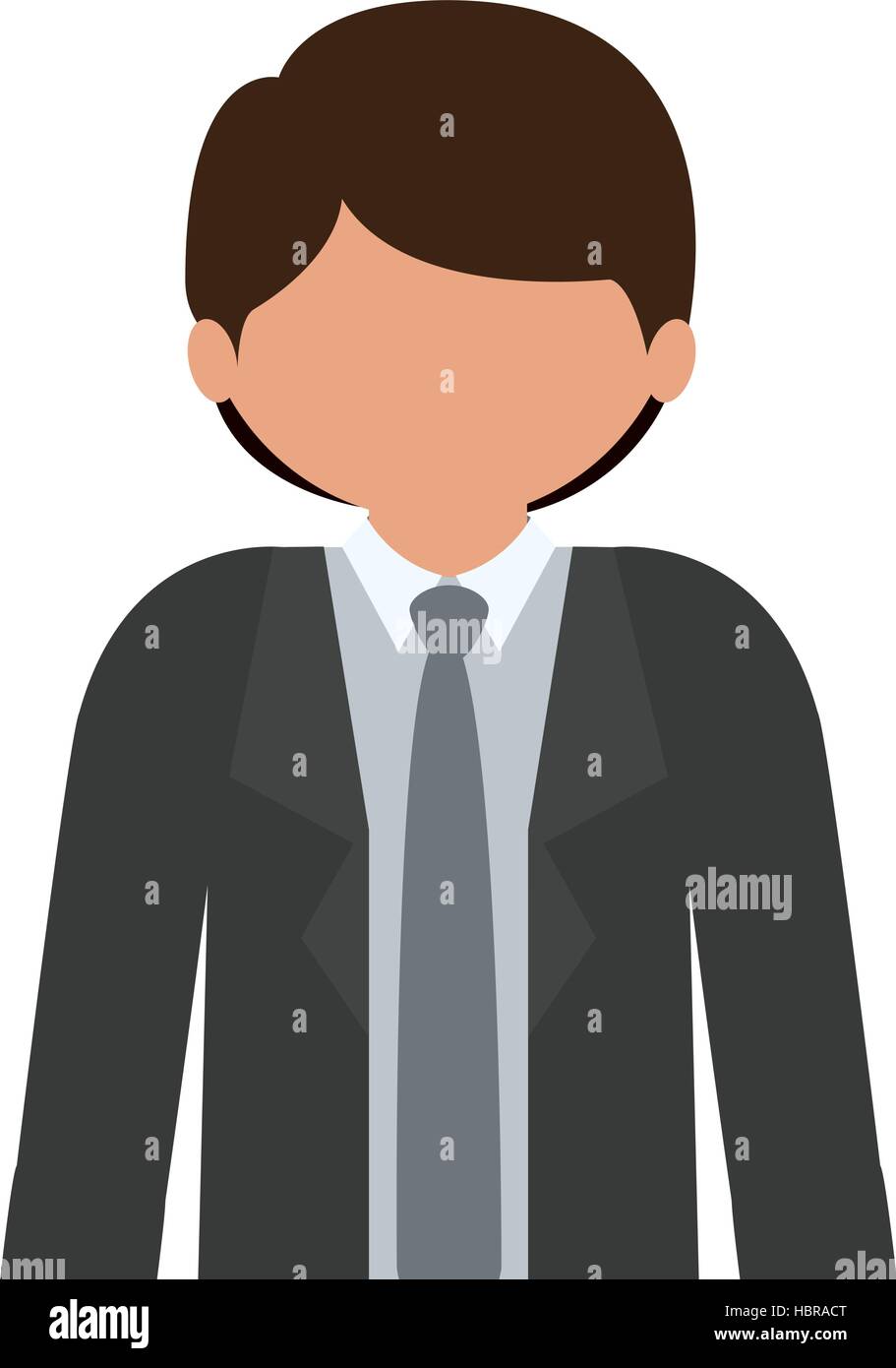 silhouette half body man with formal suit without face Stock Vector ...