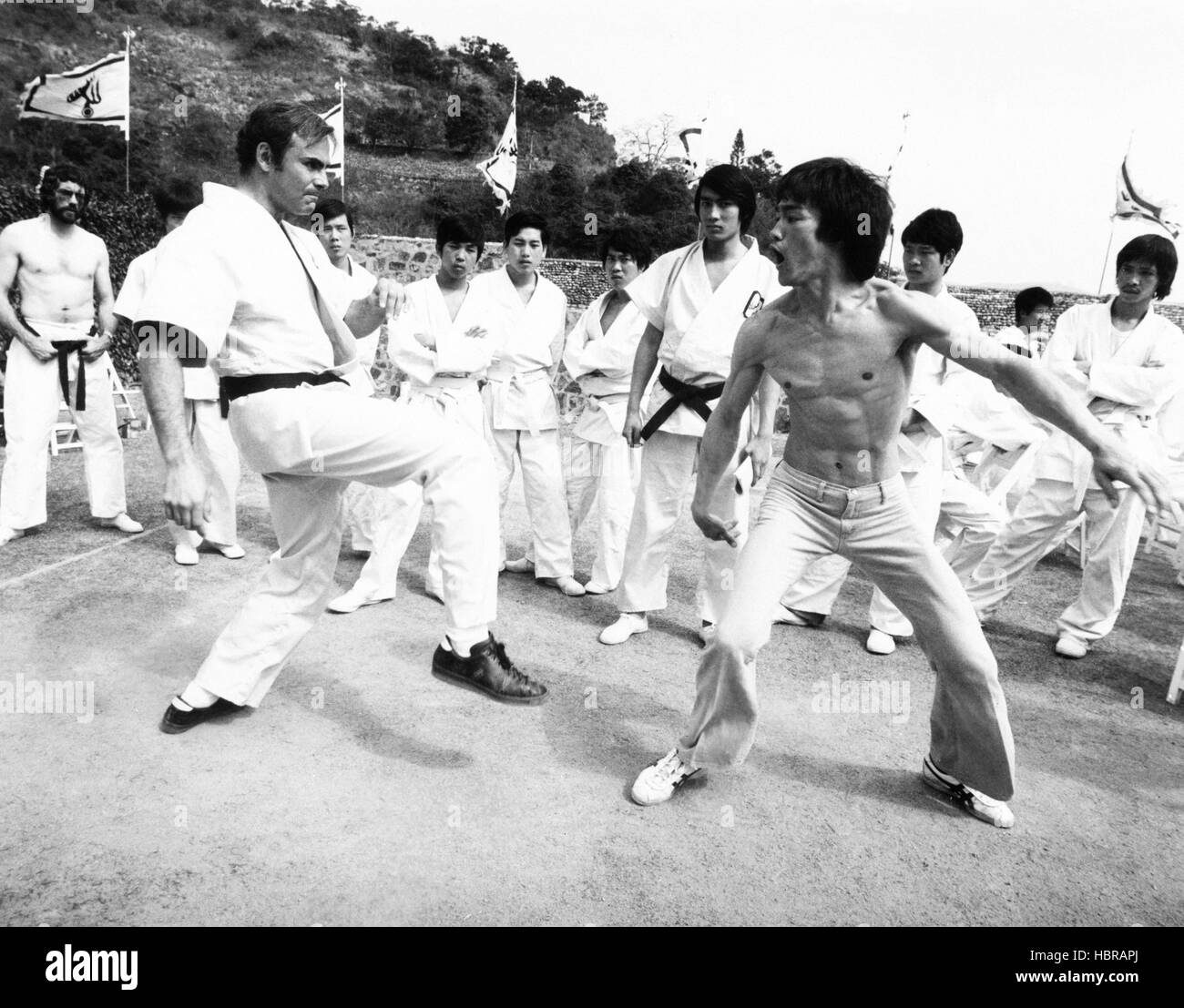 ENTER THE DRAGON, from left, John Saxon, Bruce Lee, 1973 Stock Photo ...
