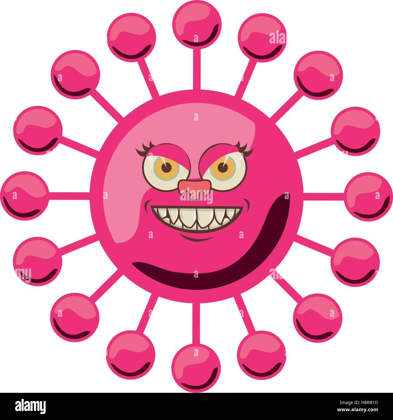 silhouette magenta with bacteria cartoon shape Stock Vector Image & Art ...