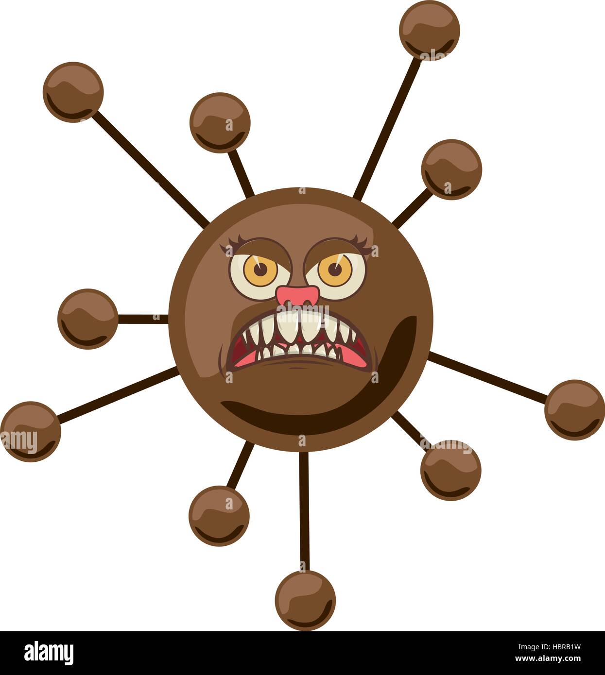 silhouette brown with bacteria cartoon shape Stock Vector Image & Art ...