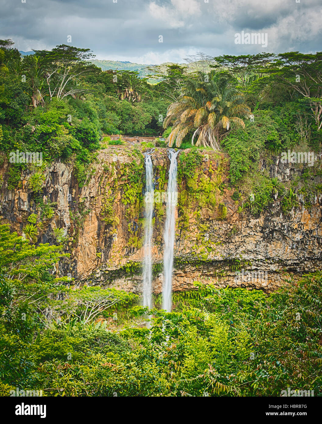 Scenic Chamarel waterfall. Mauritius island Stock Photo - Alamy