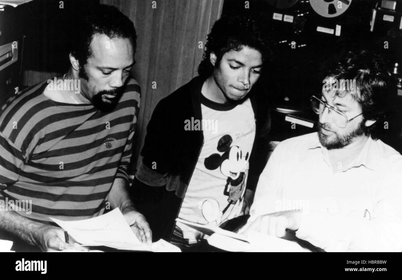 E.T., THE EXTRA-TERRESTRIAL, from left: Quincy Jones, Michael Jackson ...