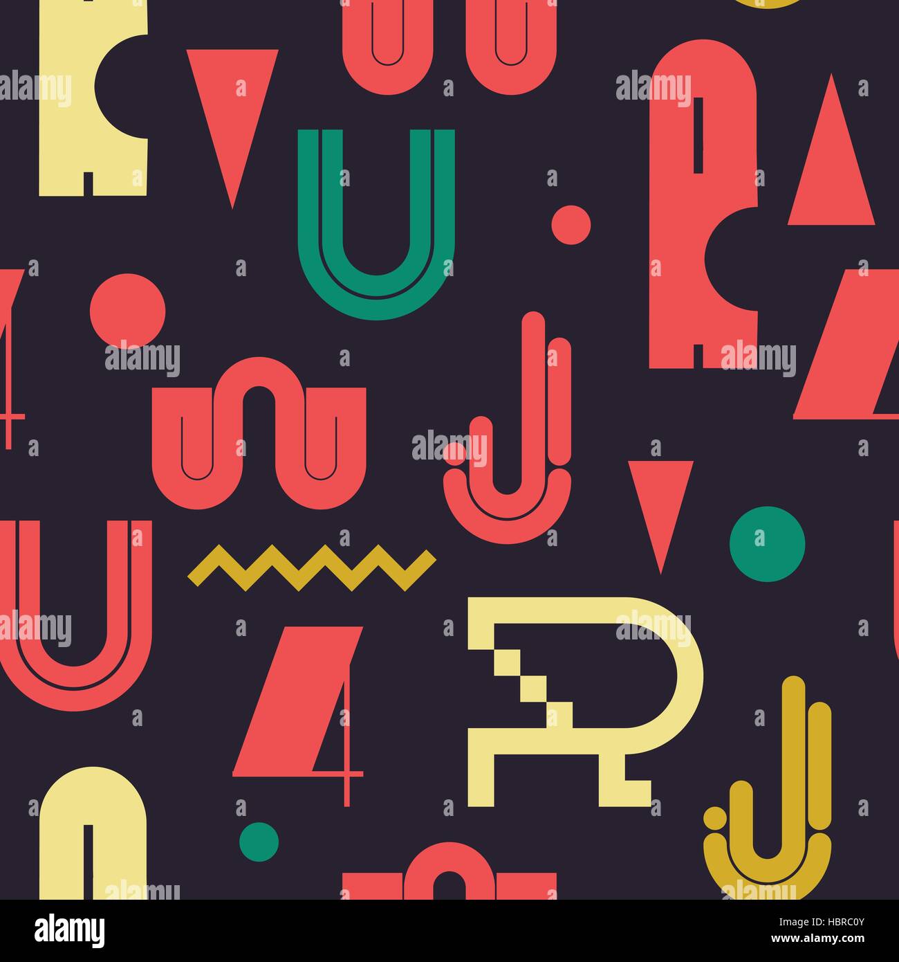 Geometric lettering seamless colored pattern Stock Vector Image & Art ...