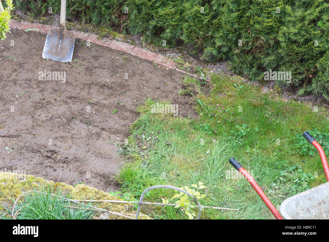 Remove of the old grass sward Stock Photo - Alamy