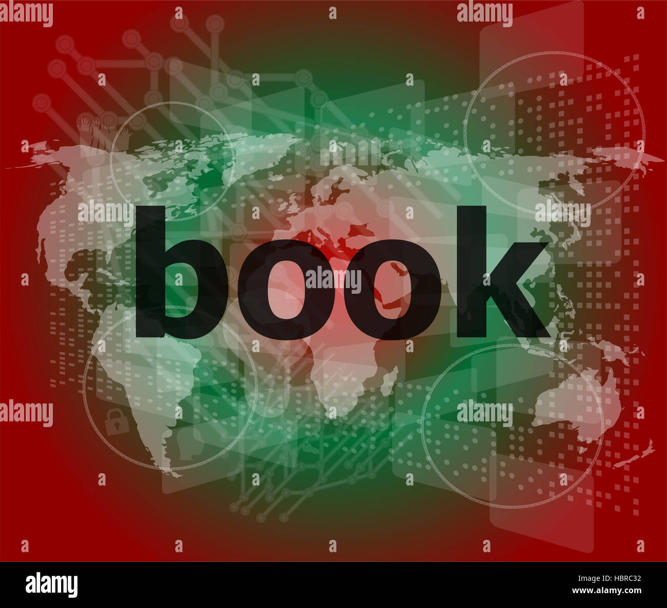 book word on digital touch screen Stock Photo - Alamy