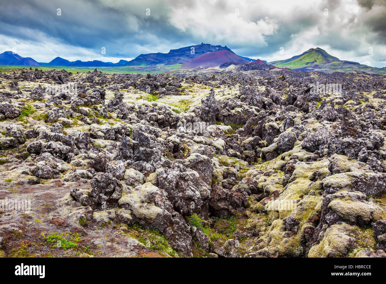 Fields covered with lava Stock Photo - Alamy