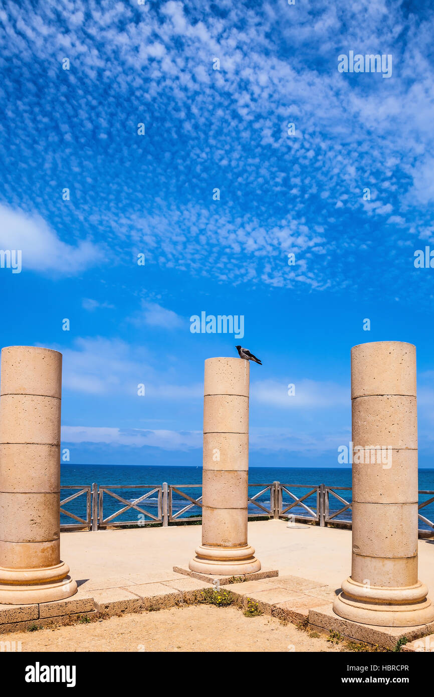 Caesarea, ancient columns Stock Photo - Alamy