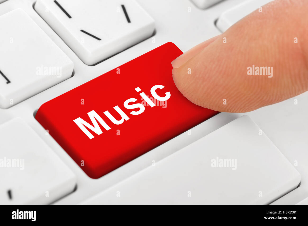 Computer notebook keyboard with Music key Stock Photo - Alamy