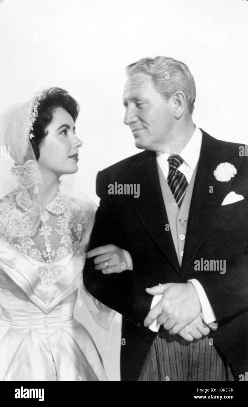 FATHER OF THE BRIDE, Elizabeth Taylor, Spencer Tracy, 1950 Stock Photo ...
