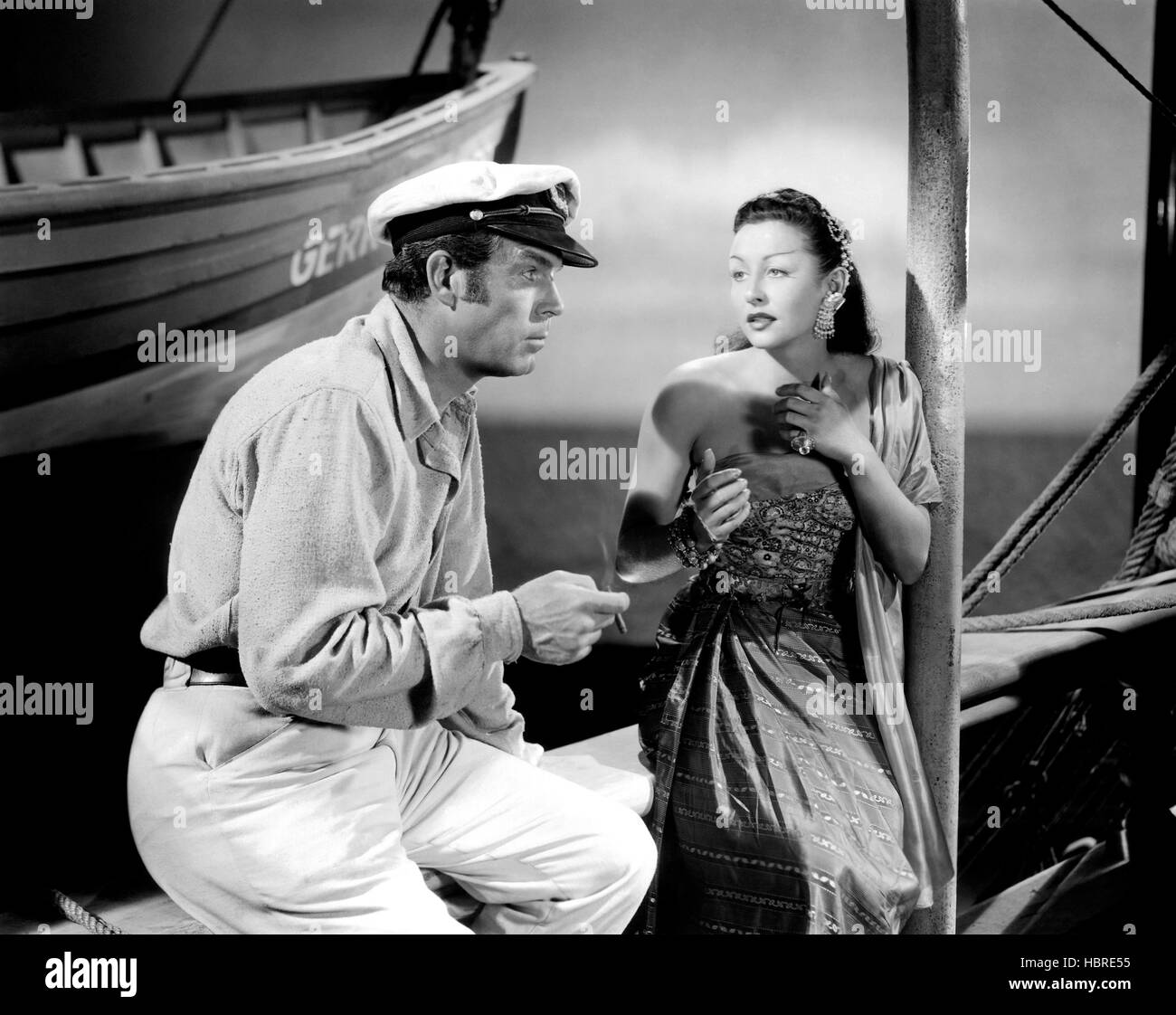 FAIR WIND TO JAVA, from left, Fred MacMurray, Vera Ralston, 1953 Stock ...
