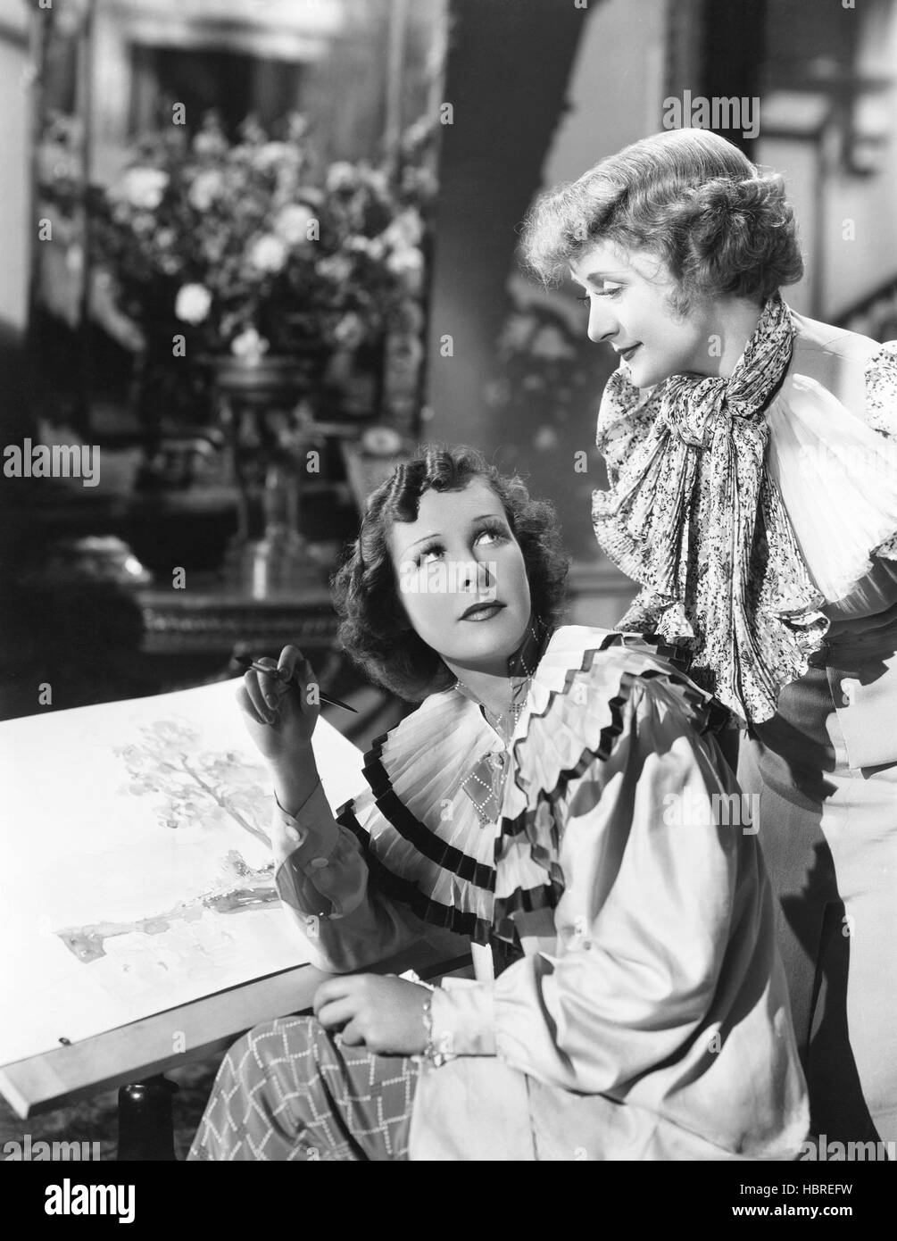 A FEATHER IN HER HAT, from left, Wendy Barrie, Billie Burke, 1935 Stock ...