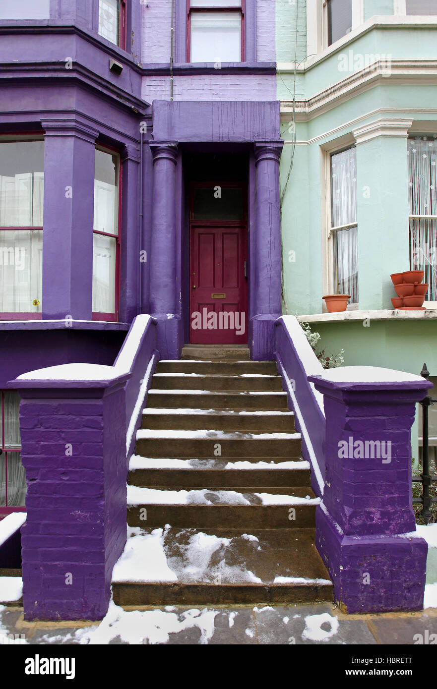 Purple stairs hi-res stock photography and images - Alamy