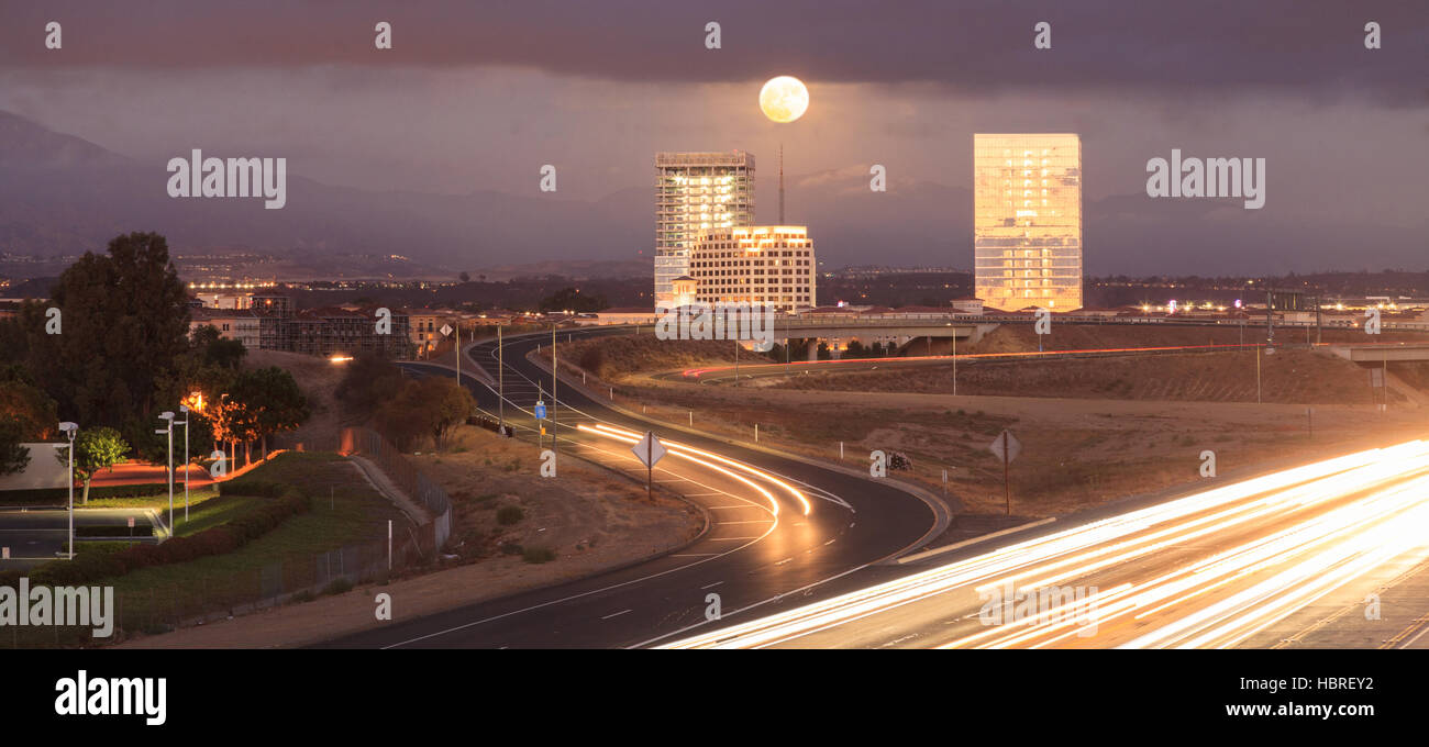 Full moon over a California highway Stock Photo - Alamy