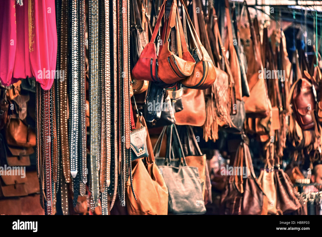 Marrakech leather goods hi-res stock photography and images - Alamy