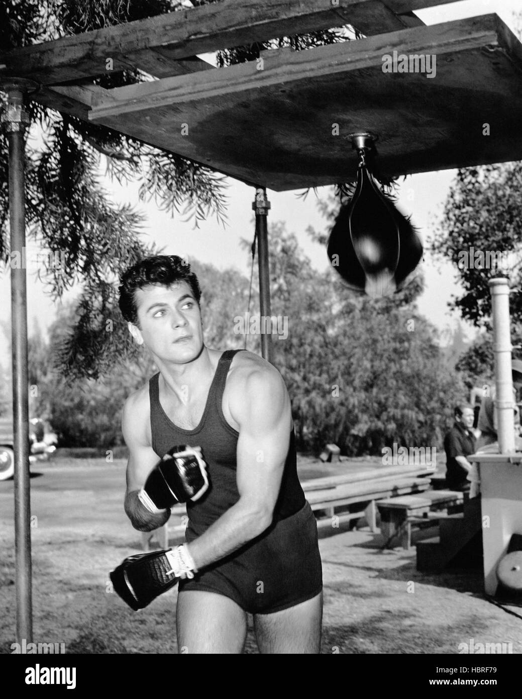FLESH AND FURY, Tony Curtis, training for his role as a boxer, 1952 ...