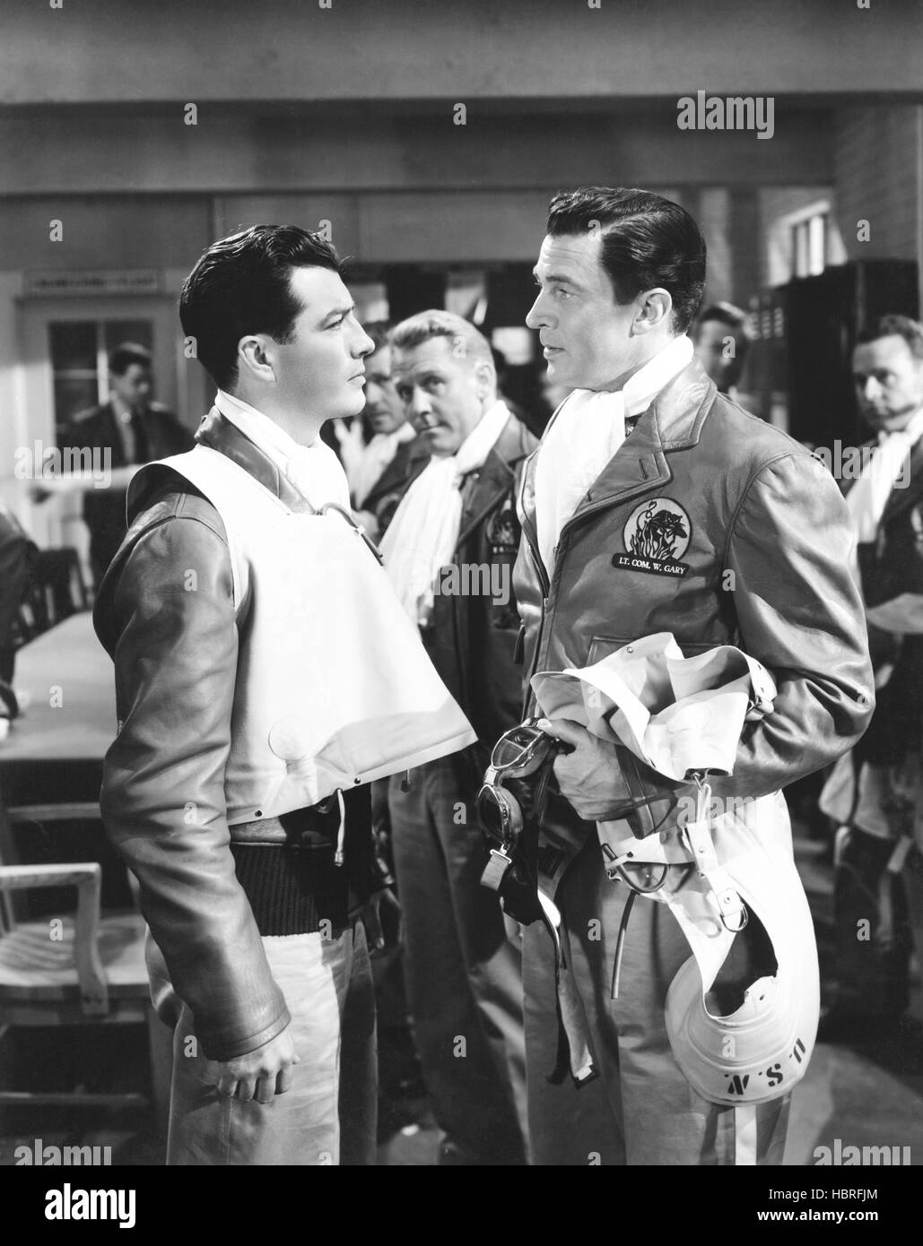 FLIGHT COMMANDA, front from left: Robert Taylor, Walter Pidgeon, Dick ...