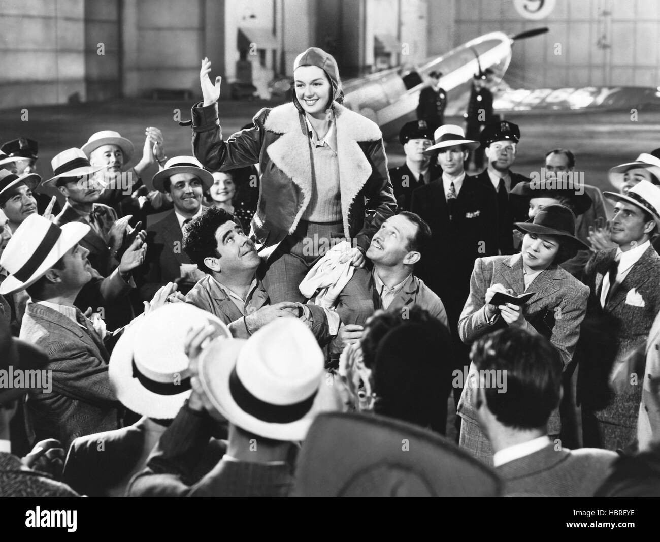 FLIGHT FOR FREEDOM, Rosalind Russell (aviator's cap), Mary Treen ...