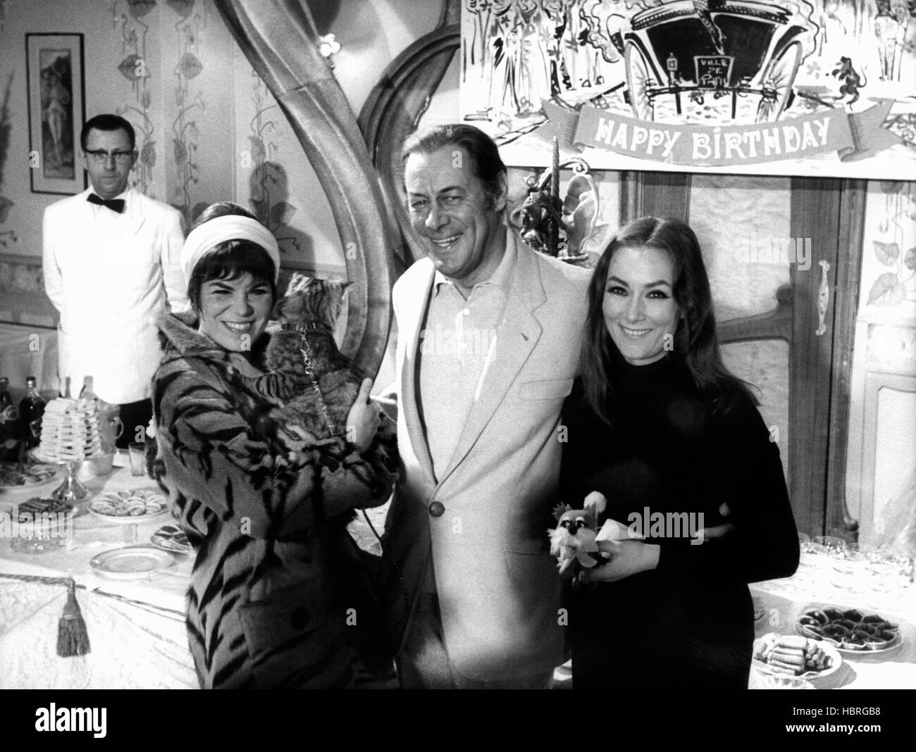 A FLEA IN HER EAR, Rex Harrison flanked by wife Rachel Roberts (left ...