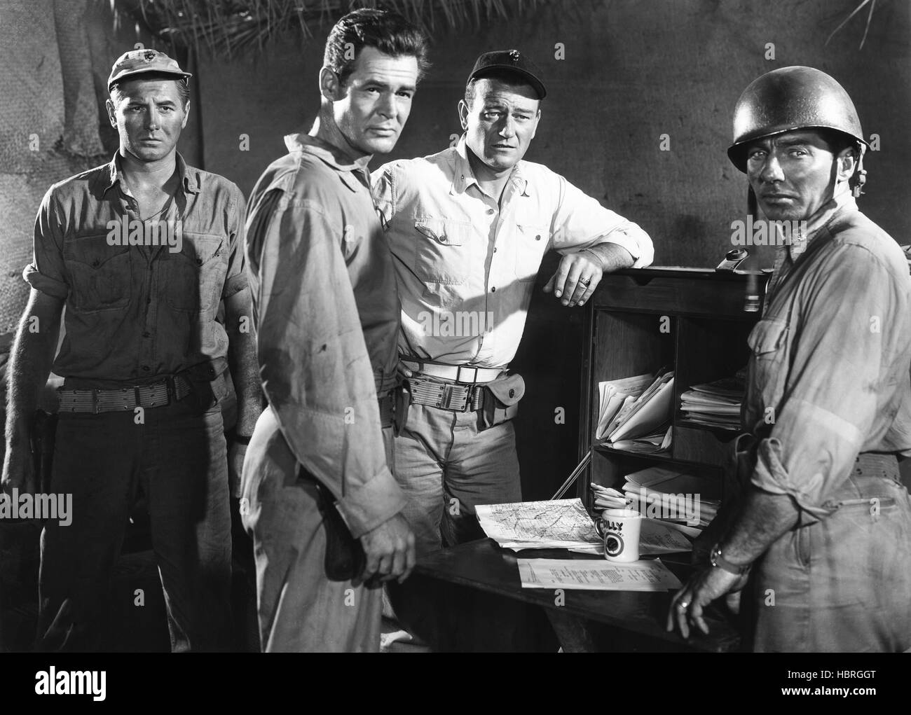 FLYING LEATHERNECKS, from left, Adam Williams, Robert Ryan, John Wayne ...