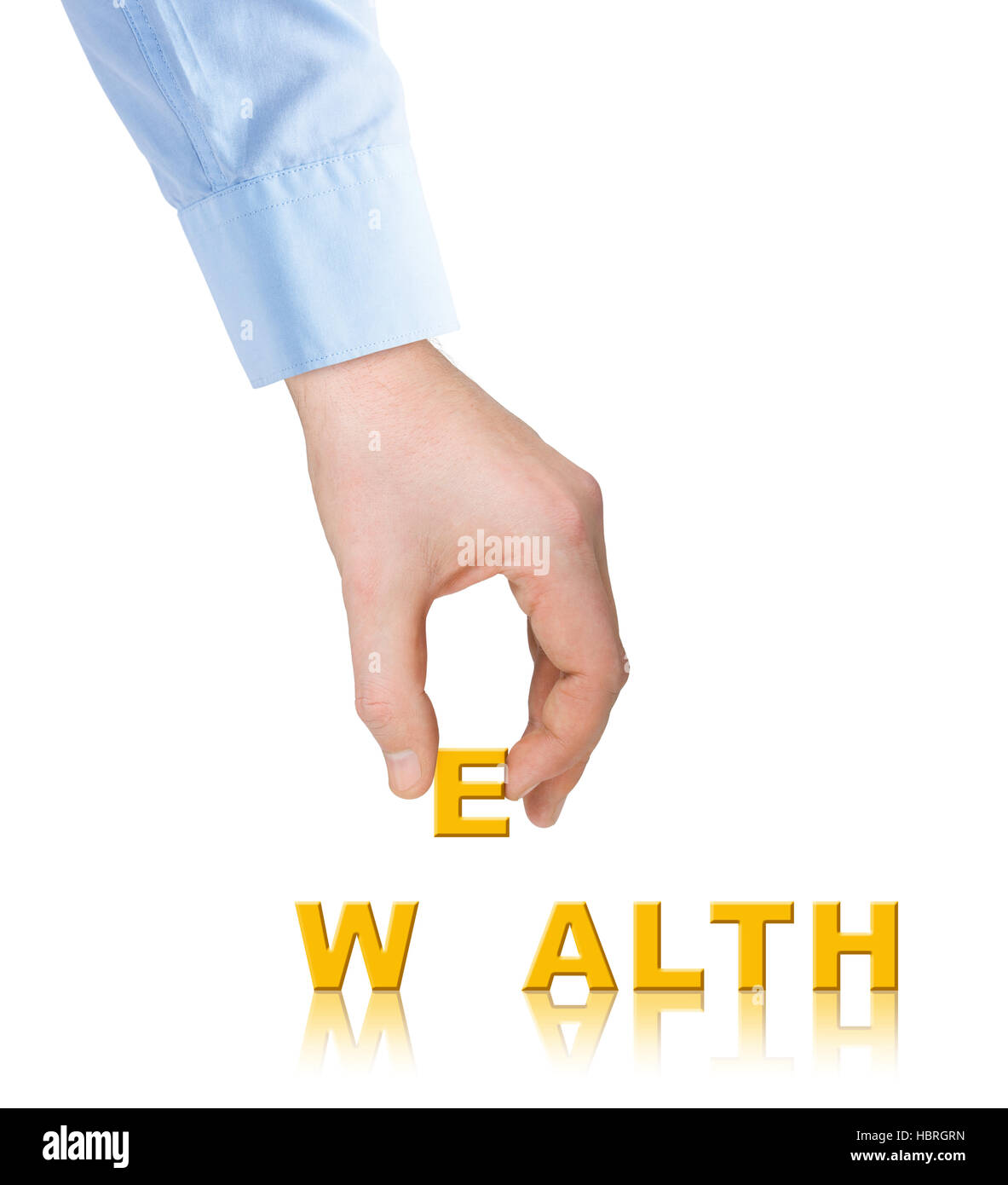 Hand and word Wealth Stock Photo - Alamy