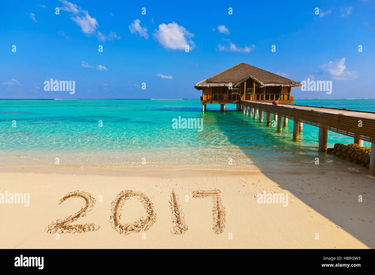 Numbers 2017 on beach Stock Photo - Alamy