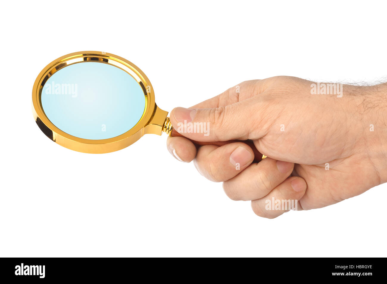 Magnifying glass in hand Stock Photo - Alamy