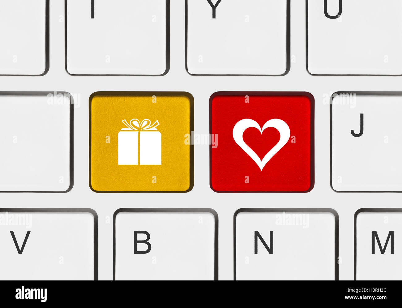 Computer keyboard with love keys Stock Photo - Alamy