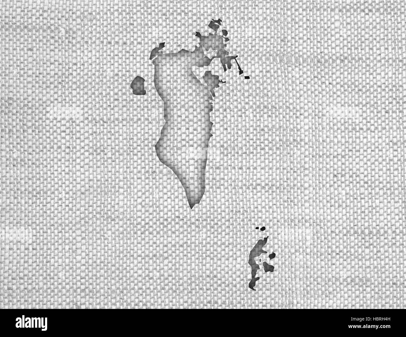 Map of Bahrain on old linen Stock Photo - Alamy