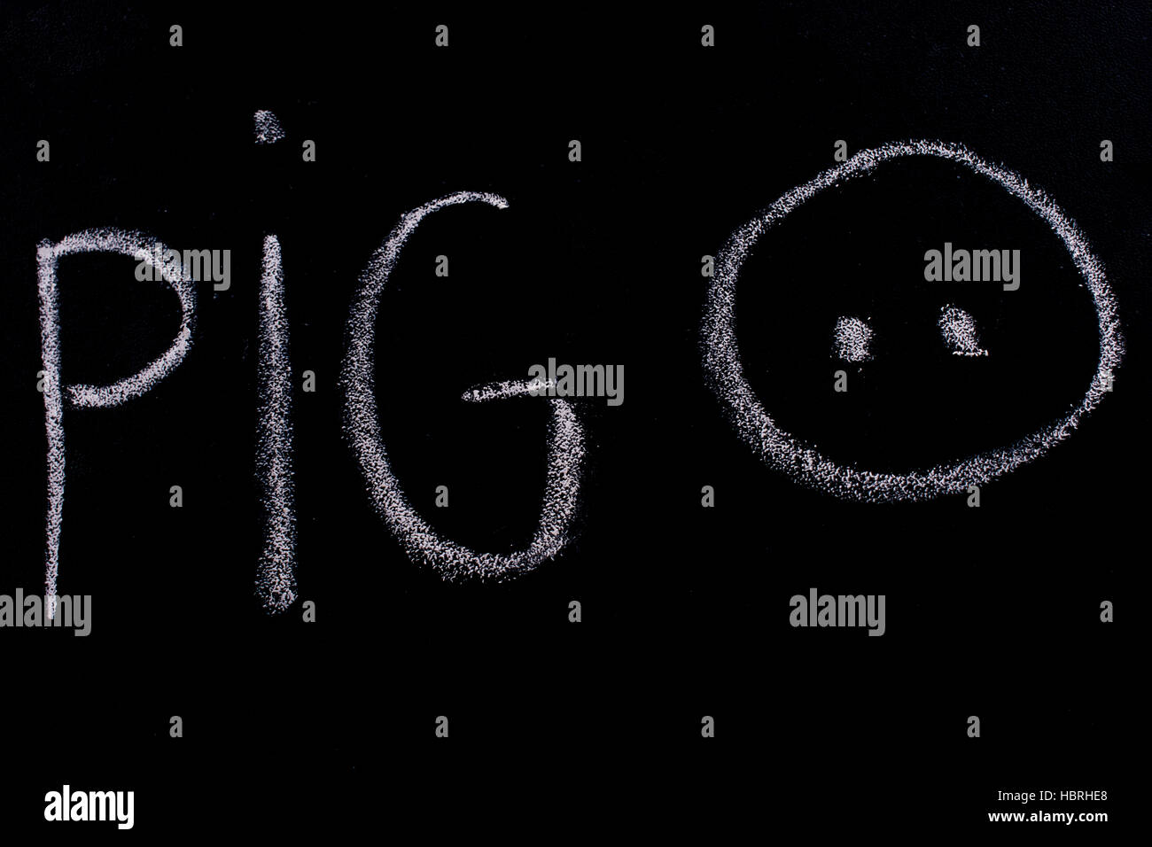 Pig sign drawn on the blackboard with chalk Stock Photo - Alamy