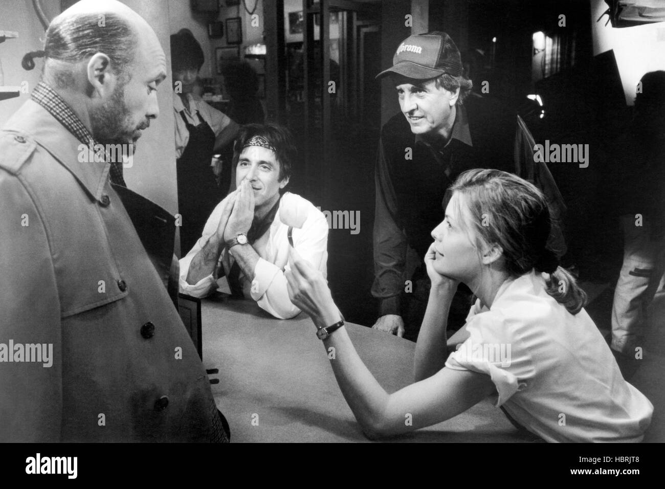 FRANKIE AND JOHNNY, from left: Hector Elizondo, Al Pacino, director ...